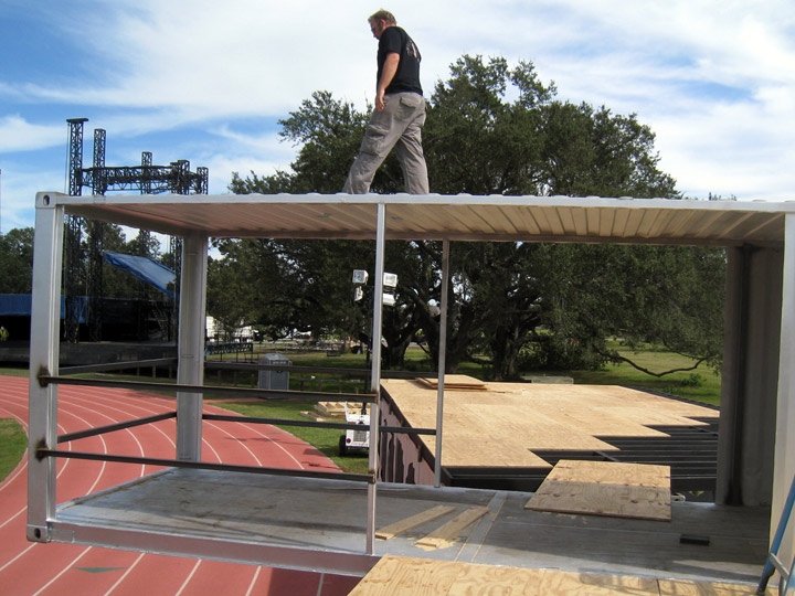 Innovative Shipping Container Grandstand Transforms Voodoo Music ...